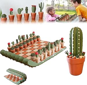 Amazon.com: 3D Printed 32PCS Cactus Chess Board Set • Roll-Up Portable ...