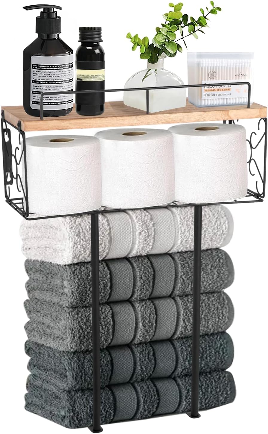 Amazon.com: Towel Rack for Rolled Towels, Towel Rack for Bathroom,Wall ...