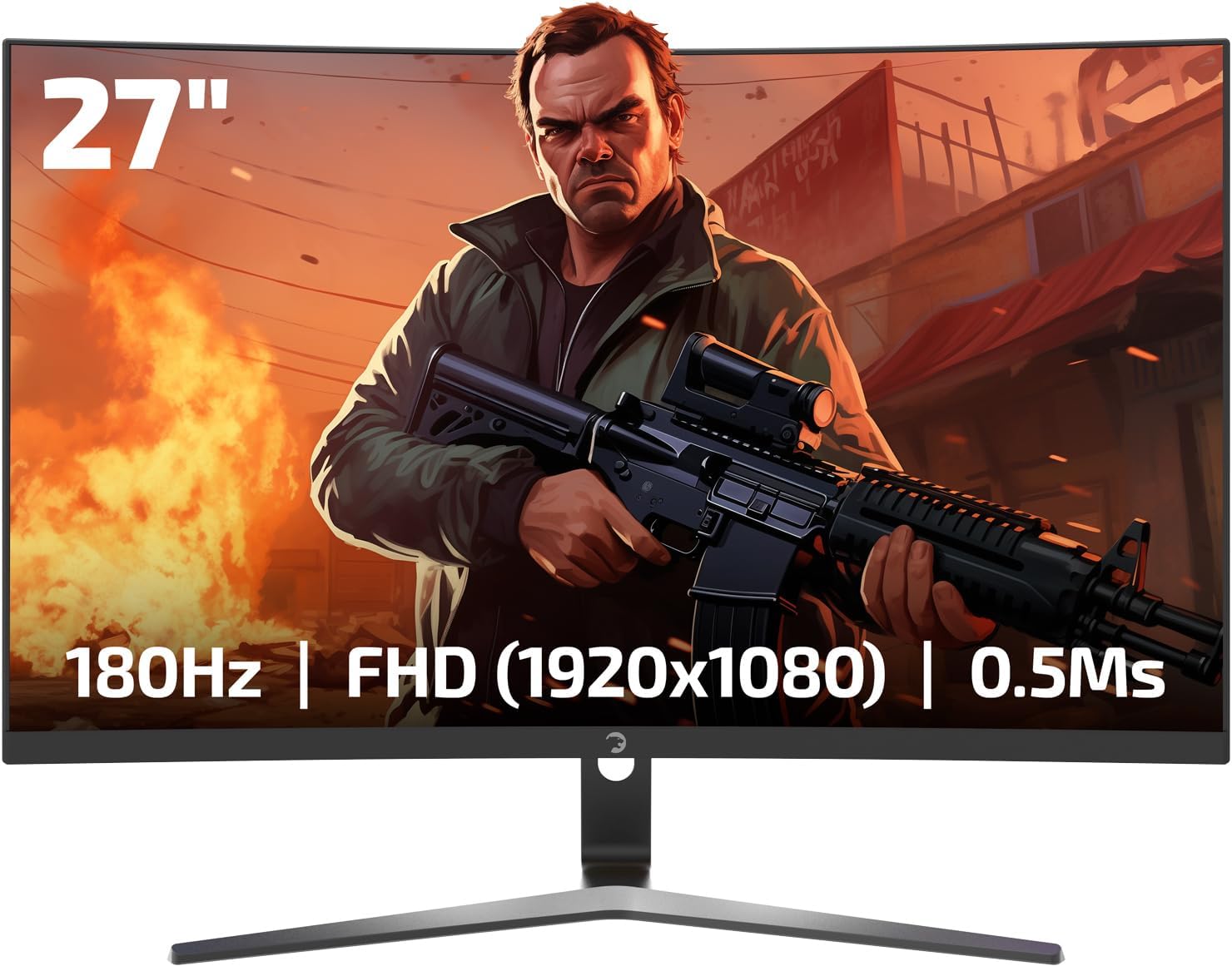 Amazon.com: CRUA 27" 144Hz/180Hz Curved Gaming Monitor, FHD 1080P VA ...
