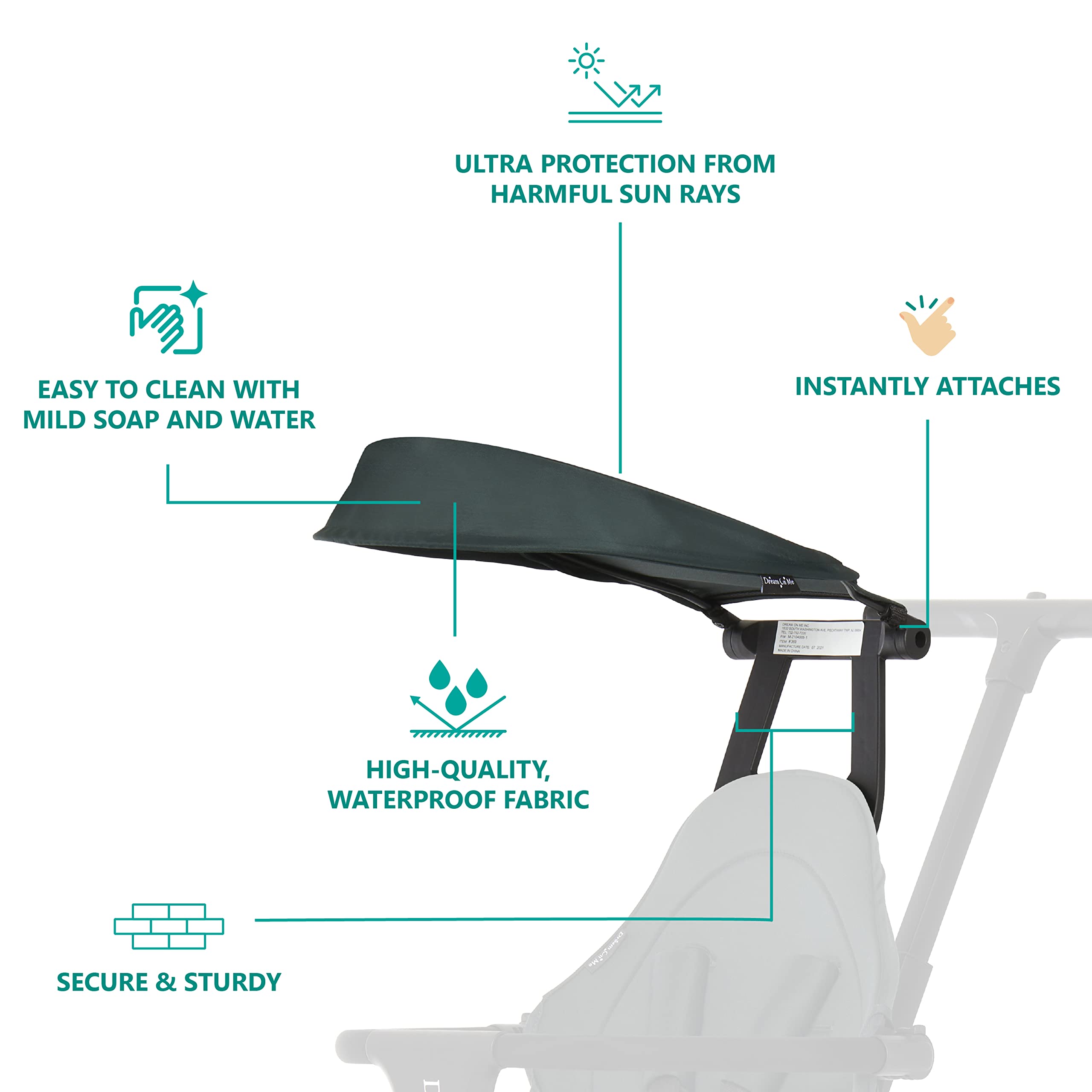 Drift Rider Stroller Canopy, Sturdy Design, Easily Attachable, Sun ...