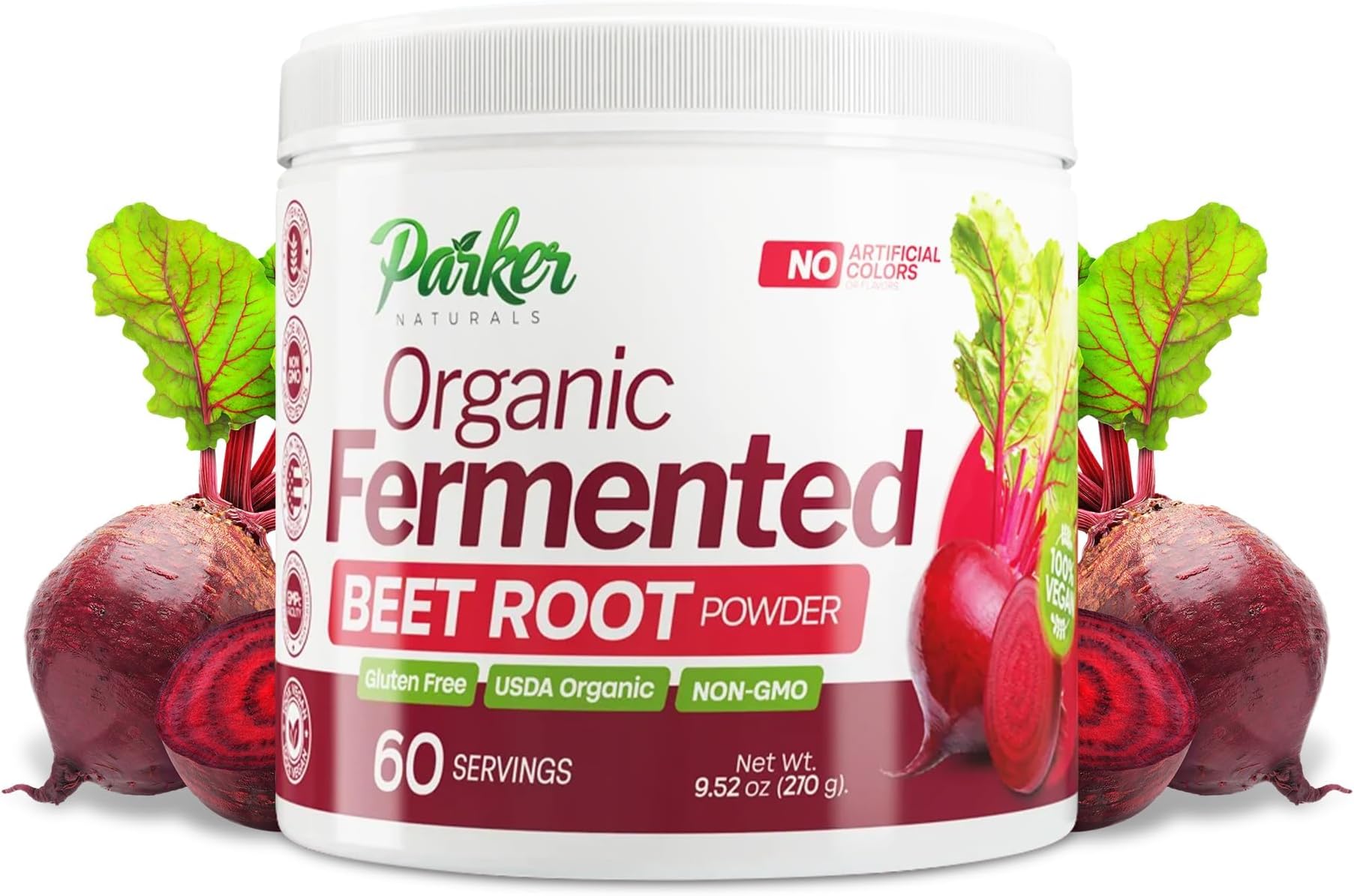 Amazon.com: Parker Naturals Organic Fermented Beet Root Powder, 9.52 oz ...