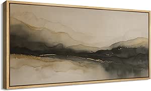 Amazon.com: SIGNFORD Extra Large Framed Canvas Print Wall Art Dark Ink Wash Abstract Mountain ...