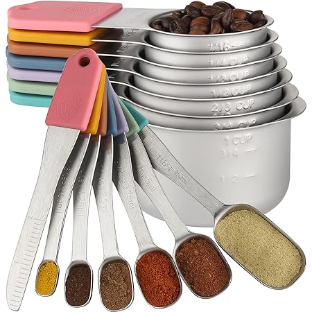 Amazon.com: Magnetic Measuring Cups Set of 7 Stainless Steel Heavy Duty ...