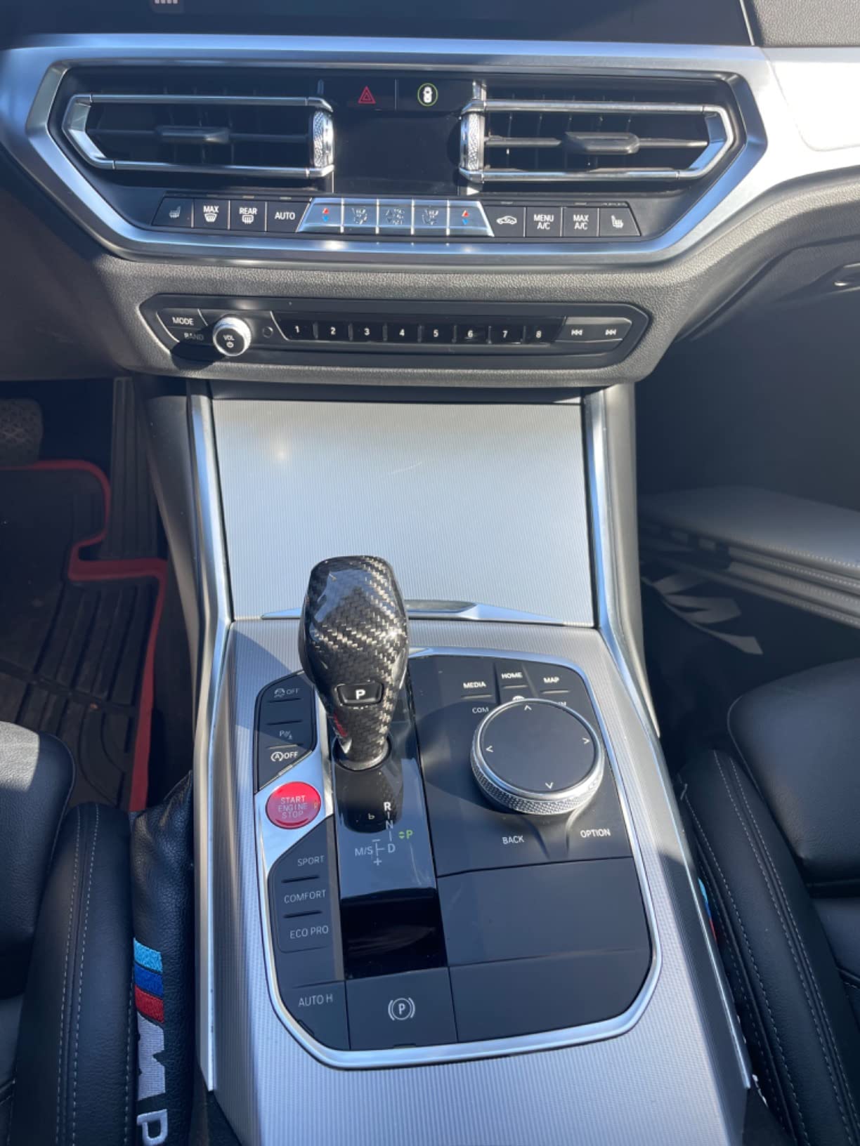 Amazon.com: AIRSPEED Carbon Fiber Car Gear Shift Knob Cover Center ...