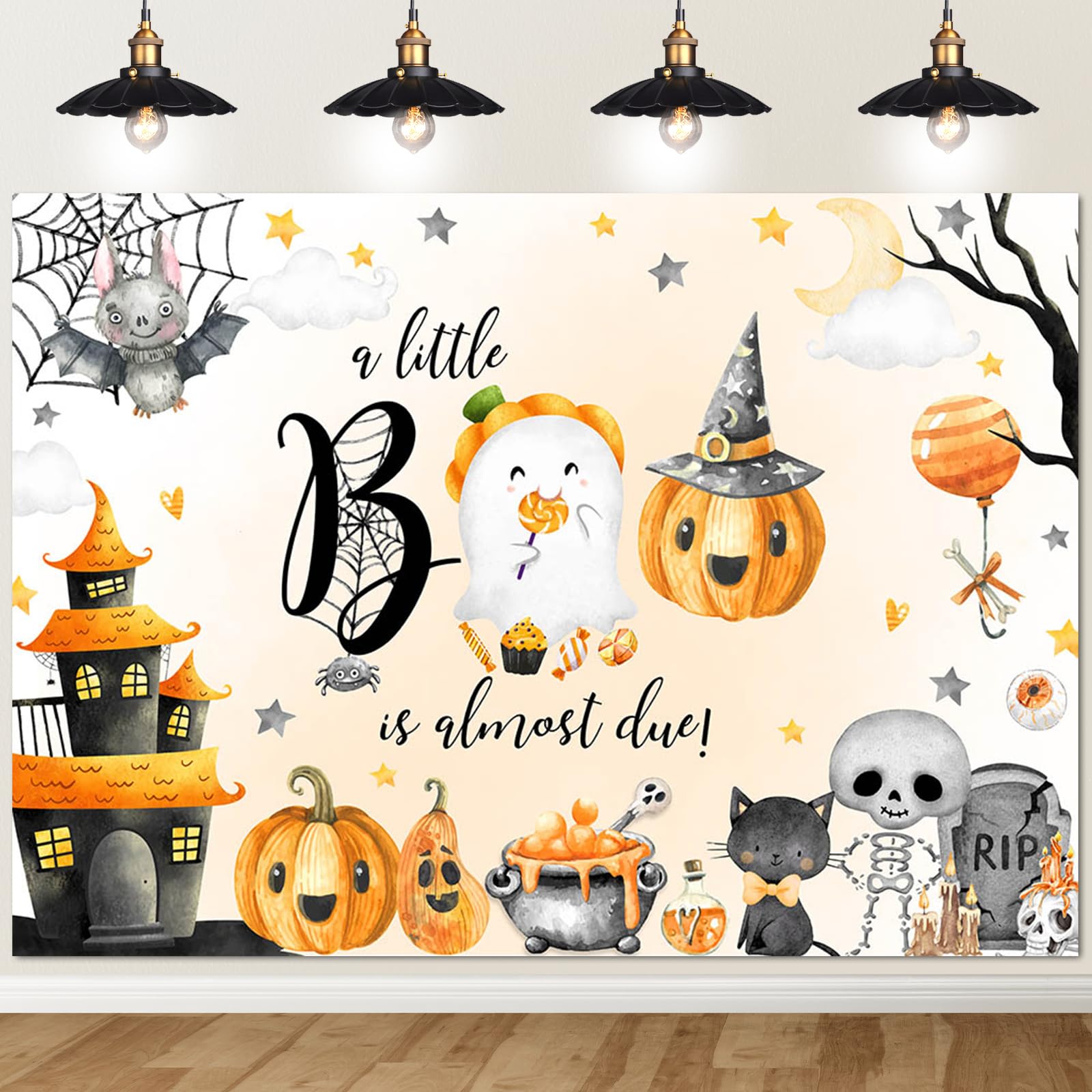 Amazon.com : Avezano Halloween Baby Shower Backdrop A Little Boo is ...