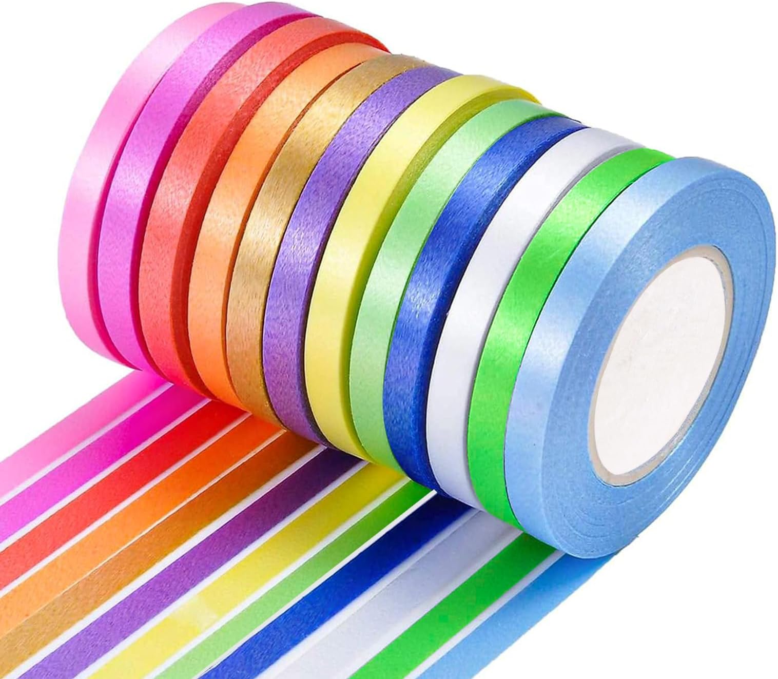 24 Rolls Balloon Ribbon 12 Colors Curling Ribbon Set Double Sided Satin ...