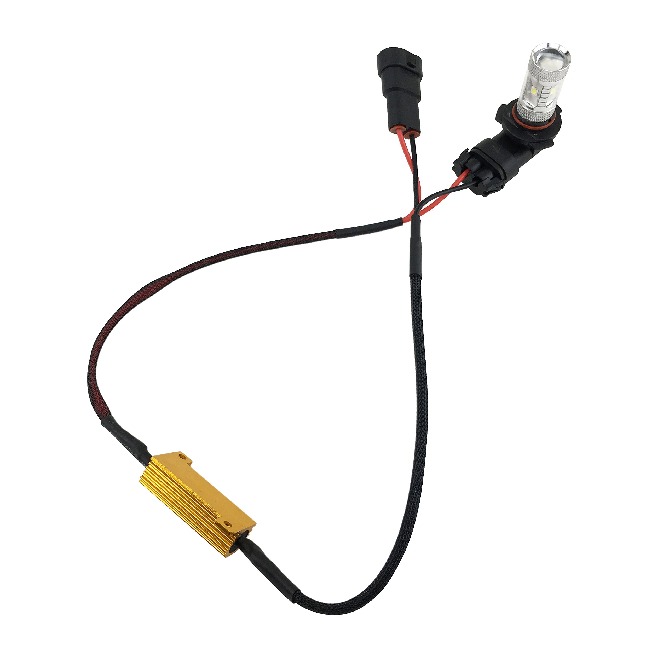 H8 Socket 2x EMC LED Headlight Bulb Canbus Resistor Decoder Blinking ...