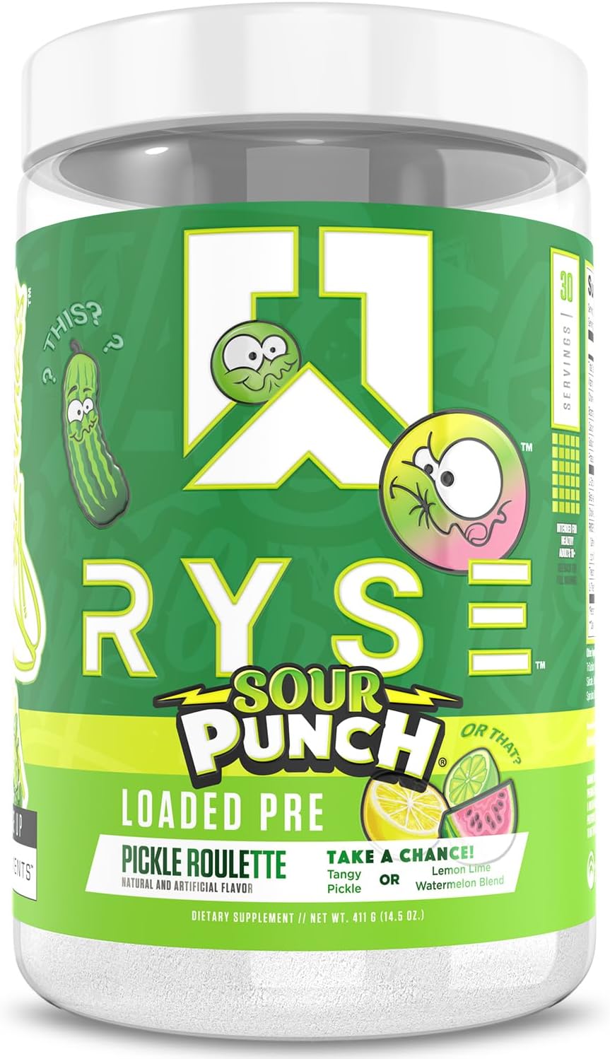 Amazon.com: RYSE Loaded Pre Workout Powder - Sour Punch Pickle Roulette ...