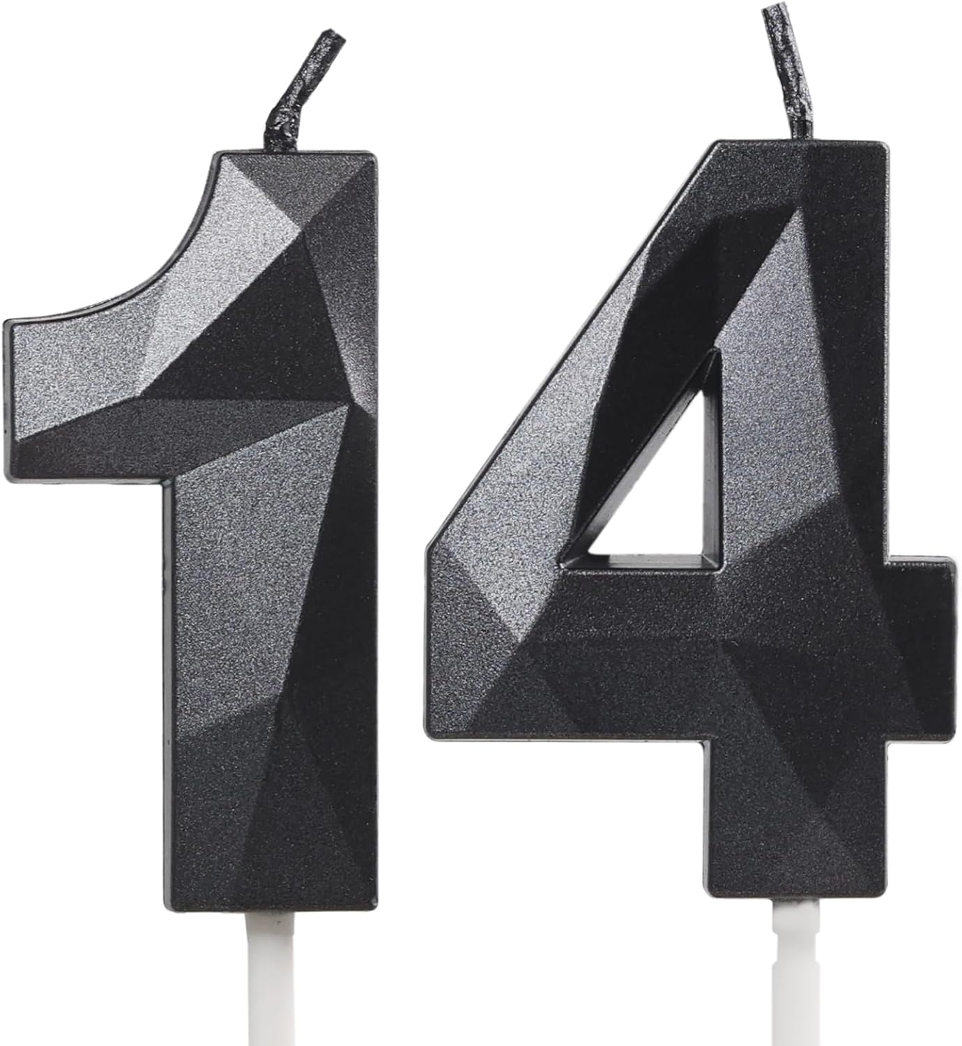 Amazon.com: Number 14 Candles,14th Birthday Candles, Black Happy ...