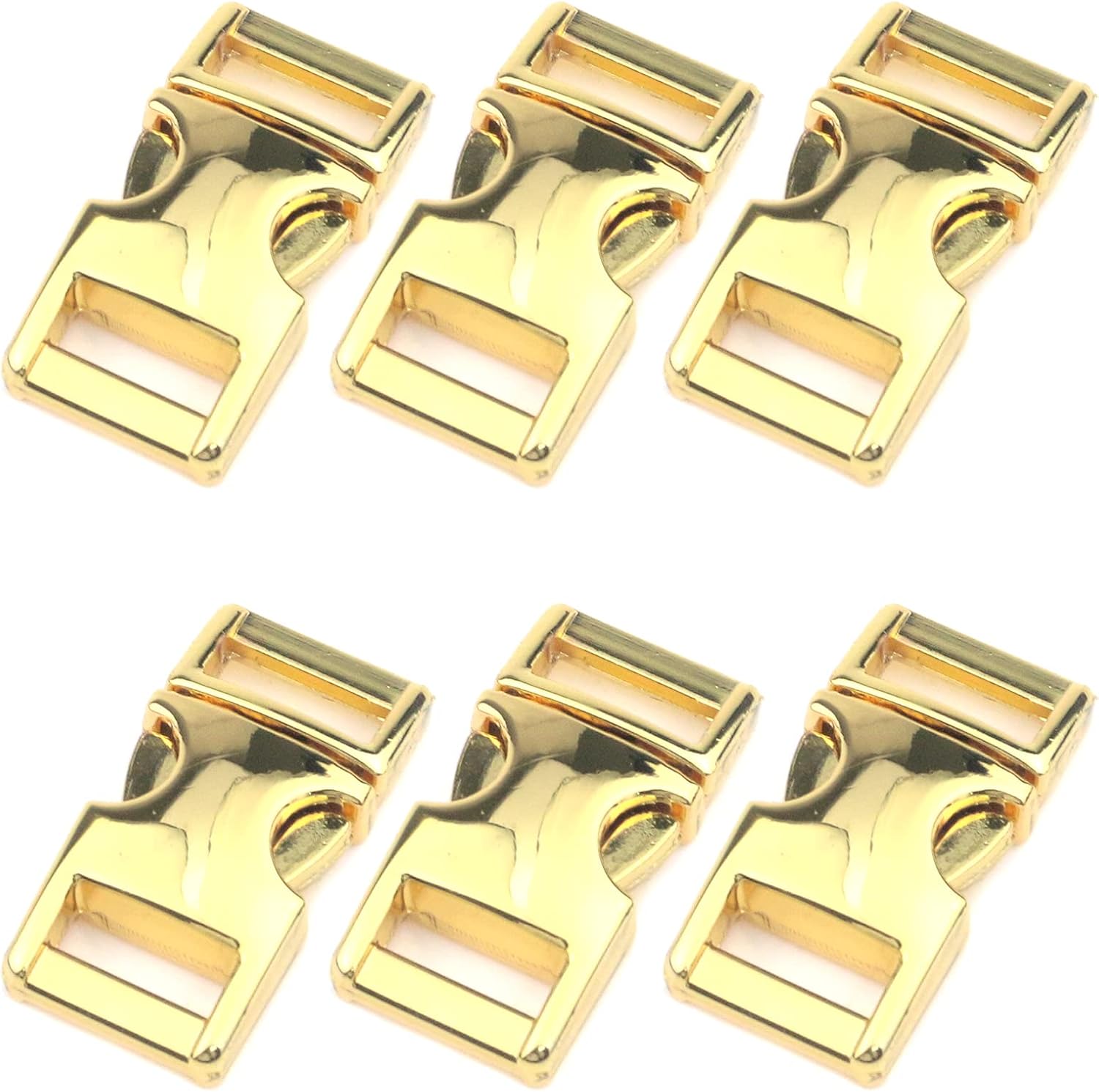Amazon.com: MY MIRONEY 6-Pack 3/8 Inch Metal Curved Buckle Gold Side ...