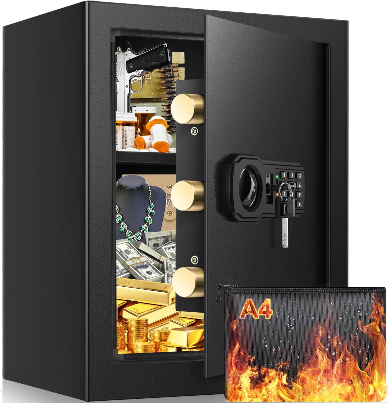 2.3 Cu ft Large Fire proof Safe Boxes for HOME USE, Digital Security ...