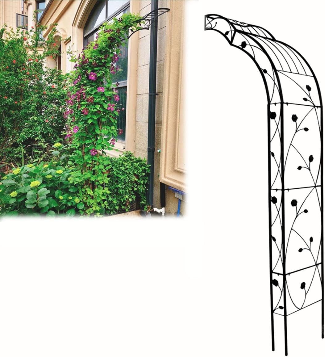 Amazon.com : Large Garden Arch Half Roses Arches Wall-Mounted Arbor ...