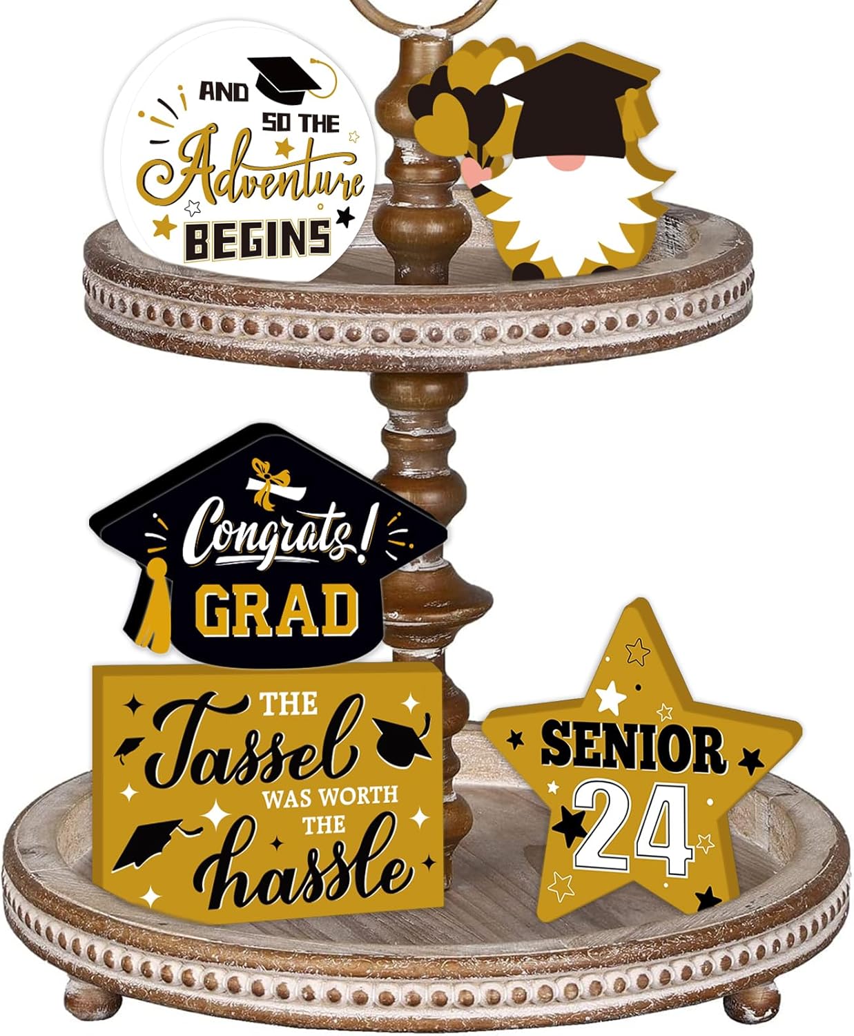 Amazon.com: 5 Pieces 2024 Graduation Tiered Tray Decor Class of 2024 ...