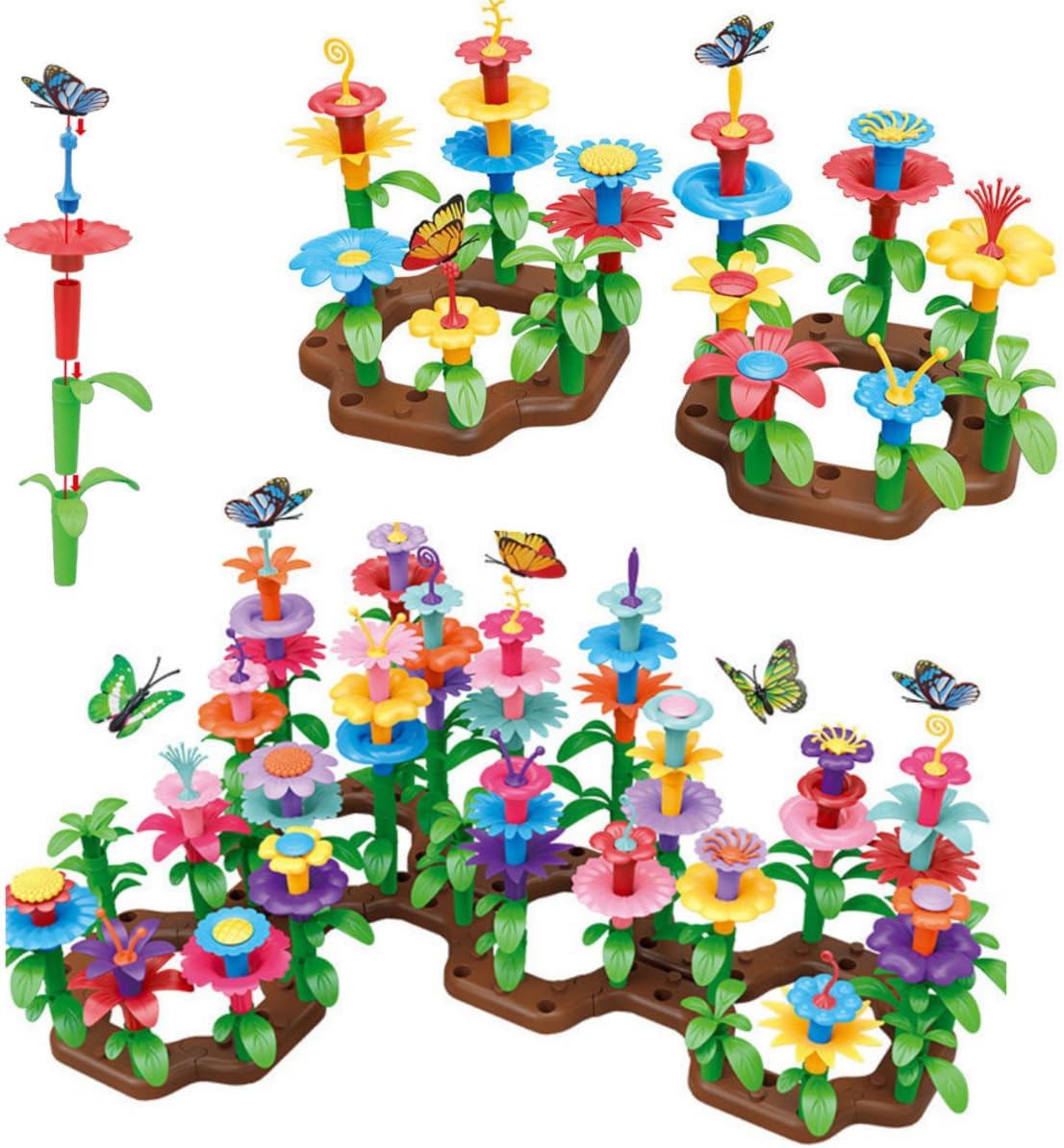 YEEBAY Flower Garden Building Toys for Girls Age 3, 4, 5, 6, 7 Year Old ...