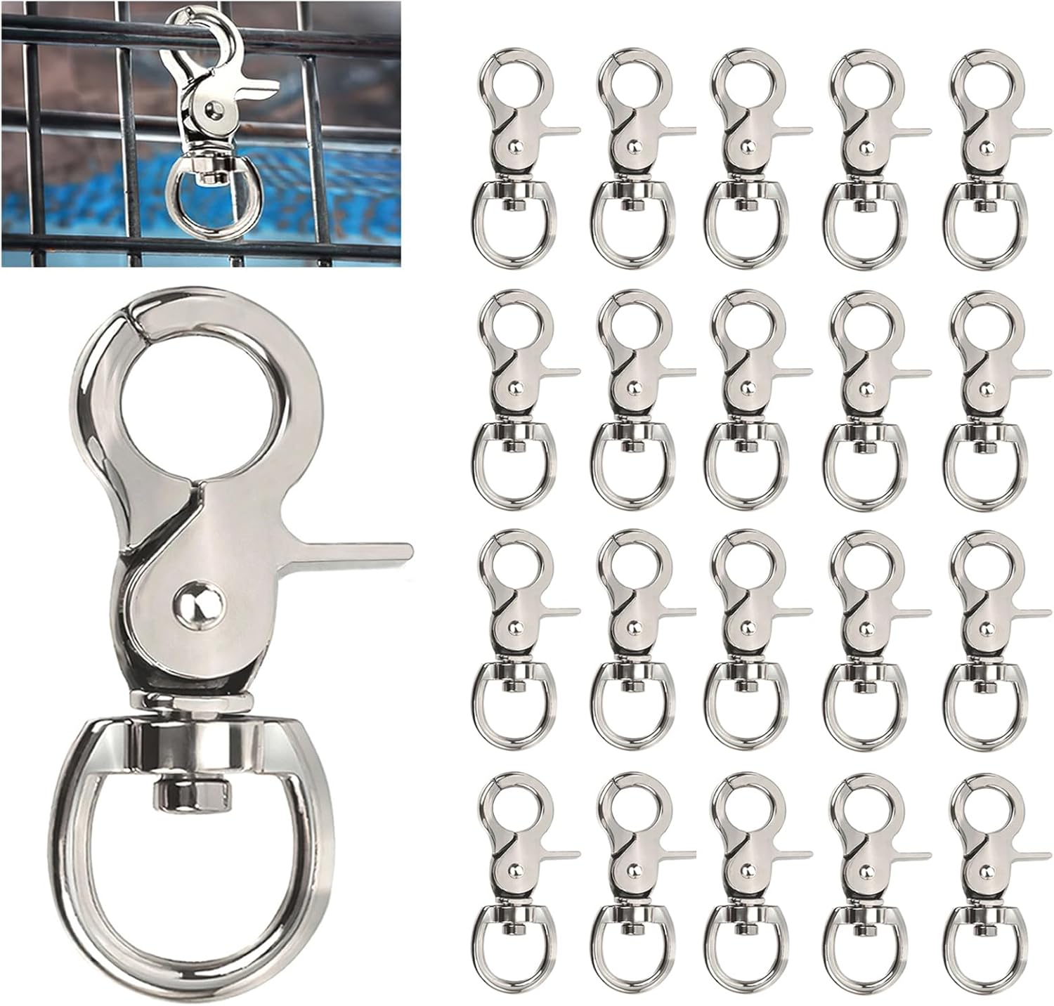 Amazon.com: 20PCS Trigger Snap Hooks 2.32'' x 0.82'' Heavy Duty Swivel ...