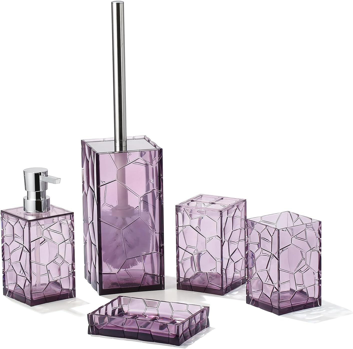 Amazon.com: Clear Acrylic Bathroom Accessories Set - Rust-Free ...