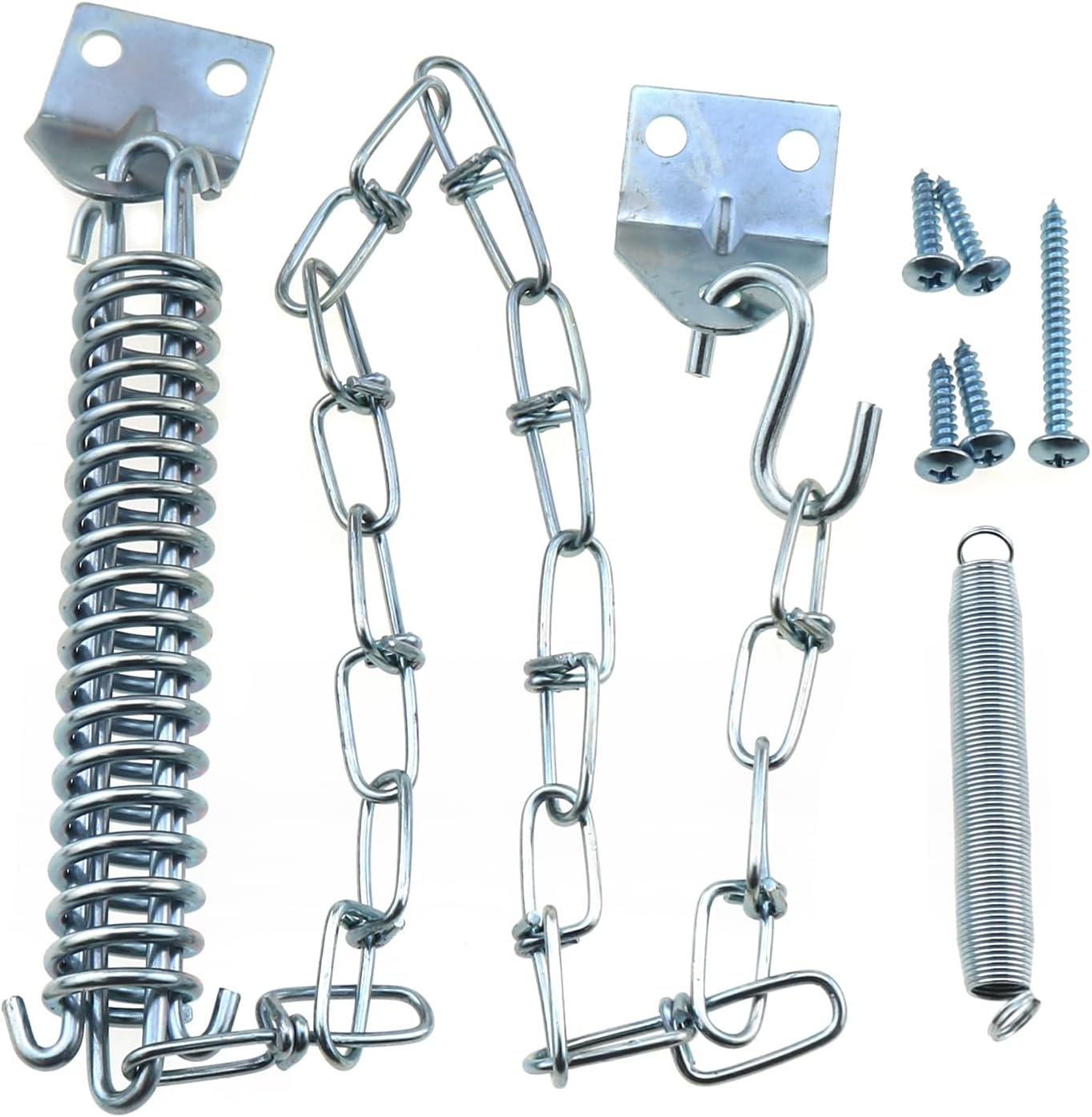 LUORNG 1 Set of Spring Loaded Screen Door Chain Set Silver Windproof ...