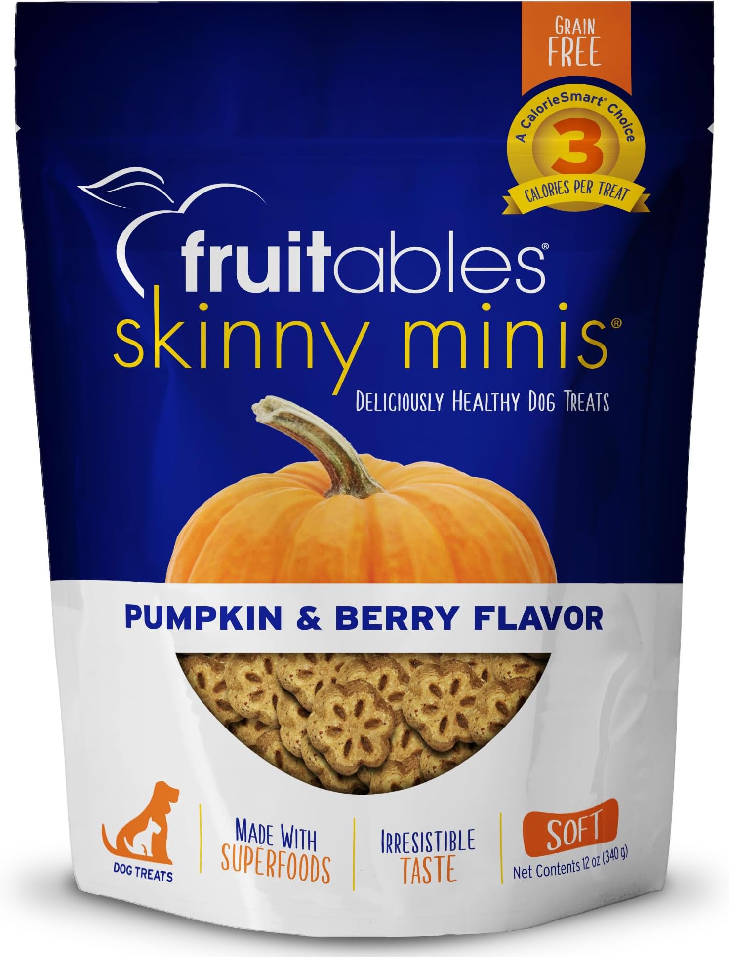 Fruitables Skinny Minis Grain Free Soft Dog Treats Pumpkin & Mango ...