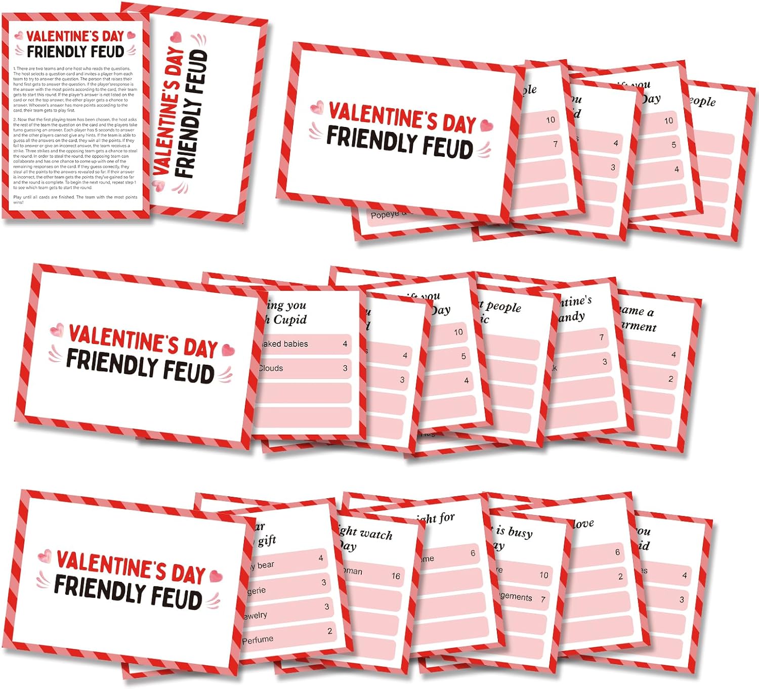 Amazon.com: Valentine's Day Friendly Feud Game Set, Valentine's Day ...