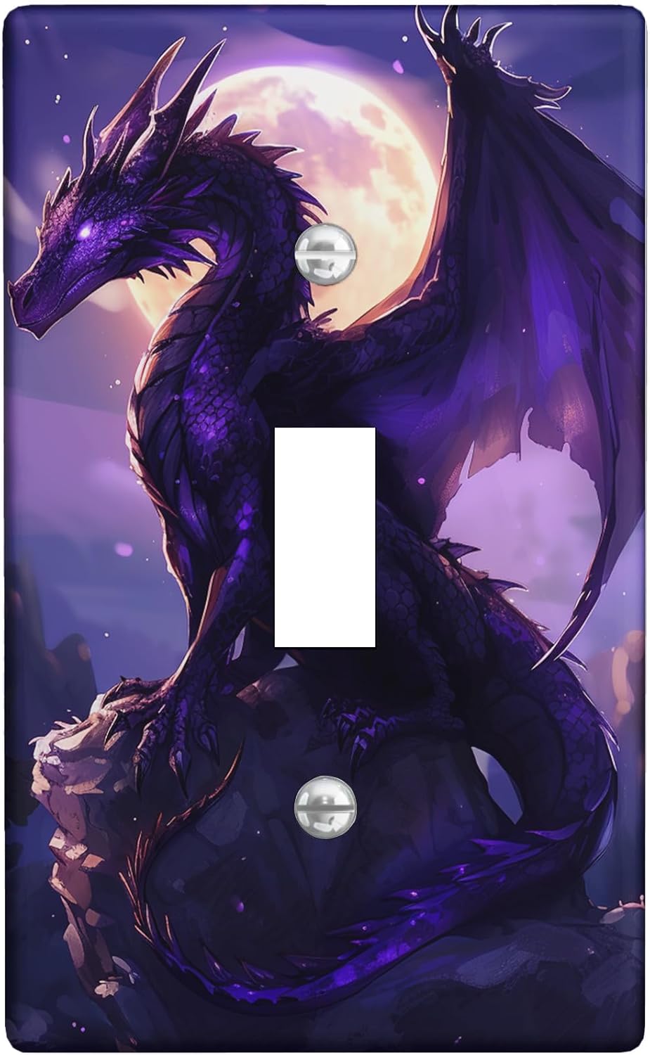 Generic Dragon Light Switch Cover Plate Moon Night Landscape Fly ...