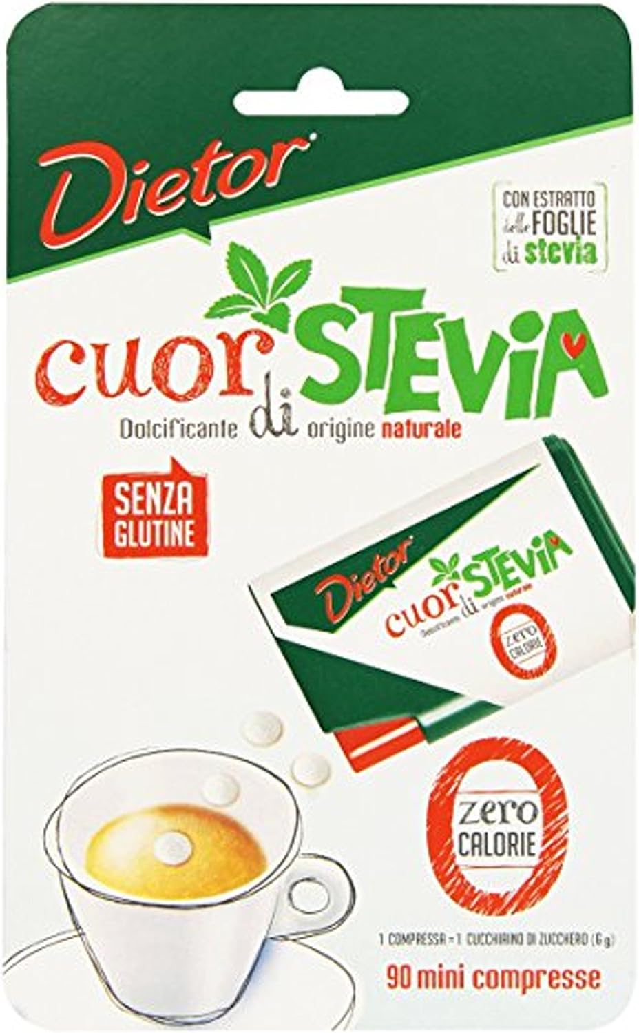 DOLCIFICANTE DIETOR STEVIA 90 COMPRESSE BLISTER ASPORTO CALORIE ...