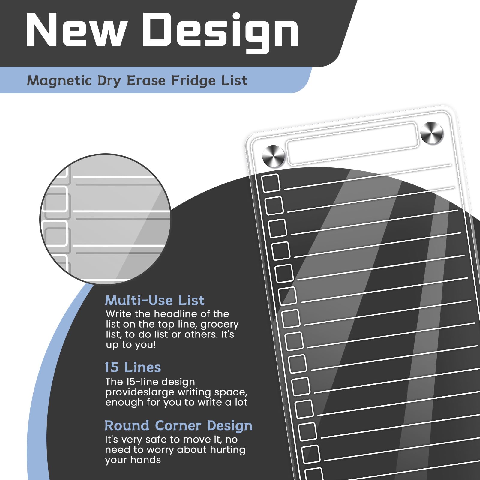 Snapklik.com : Acrylic Dry Erase List Board For Fridge, Clear Magnetic ...