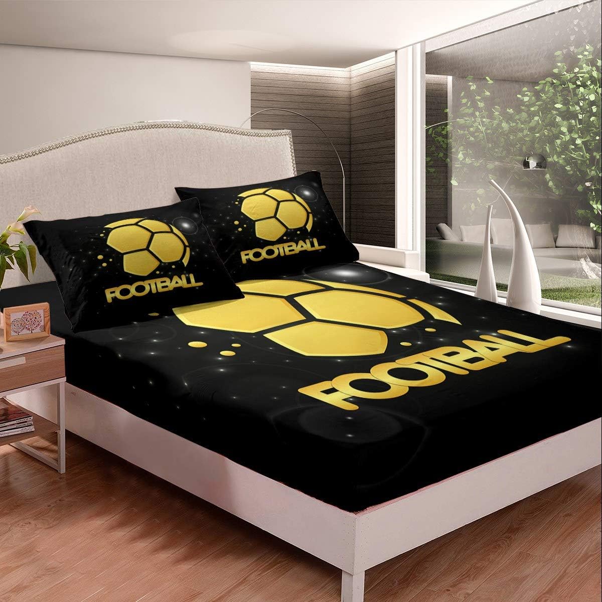 Football Bedding Set Sports Theme Fitted Sheet for Kids Boys Girls ...