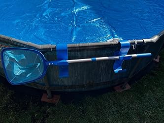 Amazon.com : AquaJoyer Poolside Pool Leaf Skimmer Net Holder, Above ...