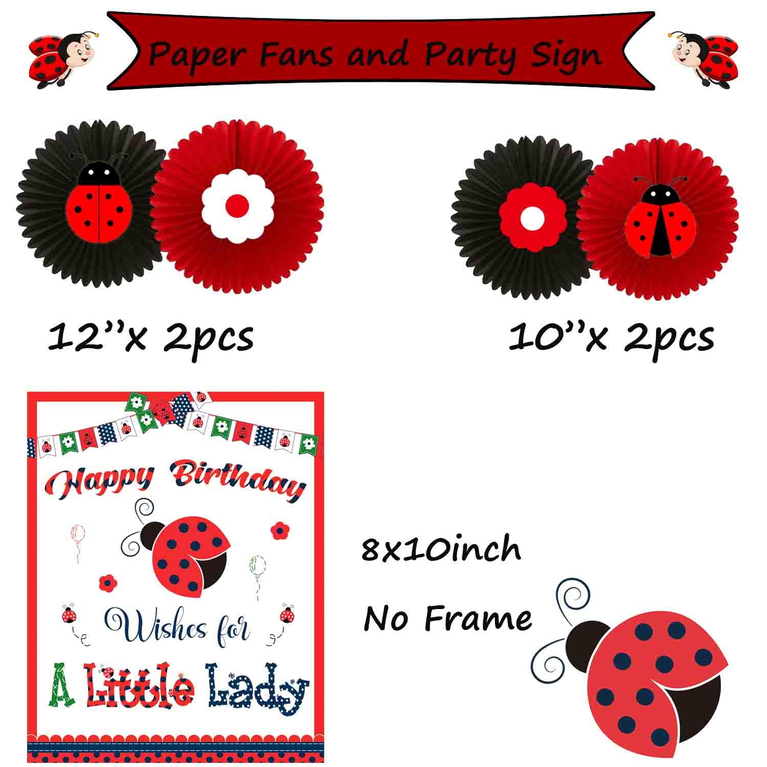 Ladybug Party Pom Poms