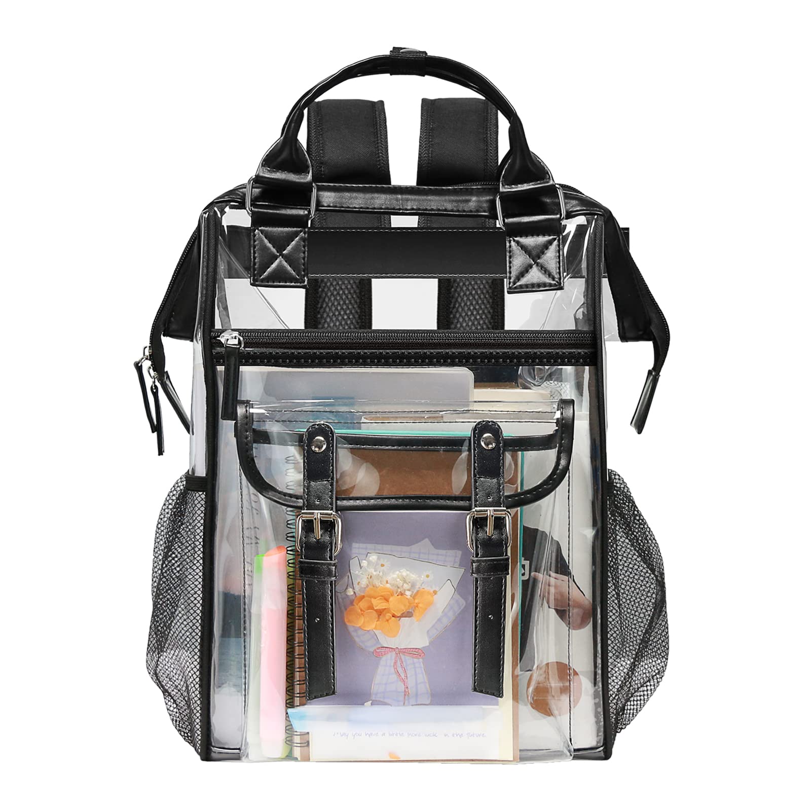 Amazon.com | Flyhapi Clear Backpack Heavy Duty for Girls, Thick PVC ...