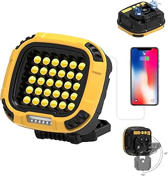 2 pack Portable Mini Led Work Light, 60W 6000LM COB LED Light 360 ...