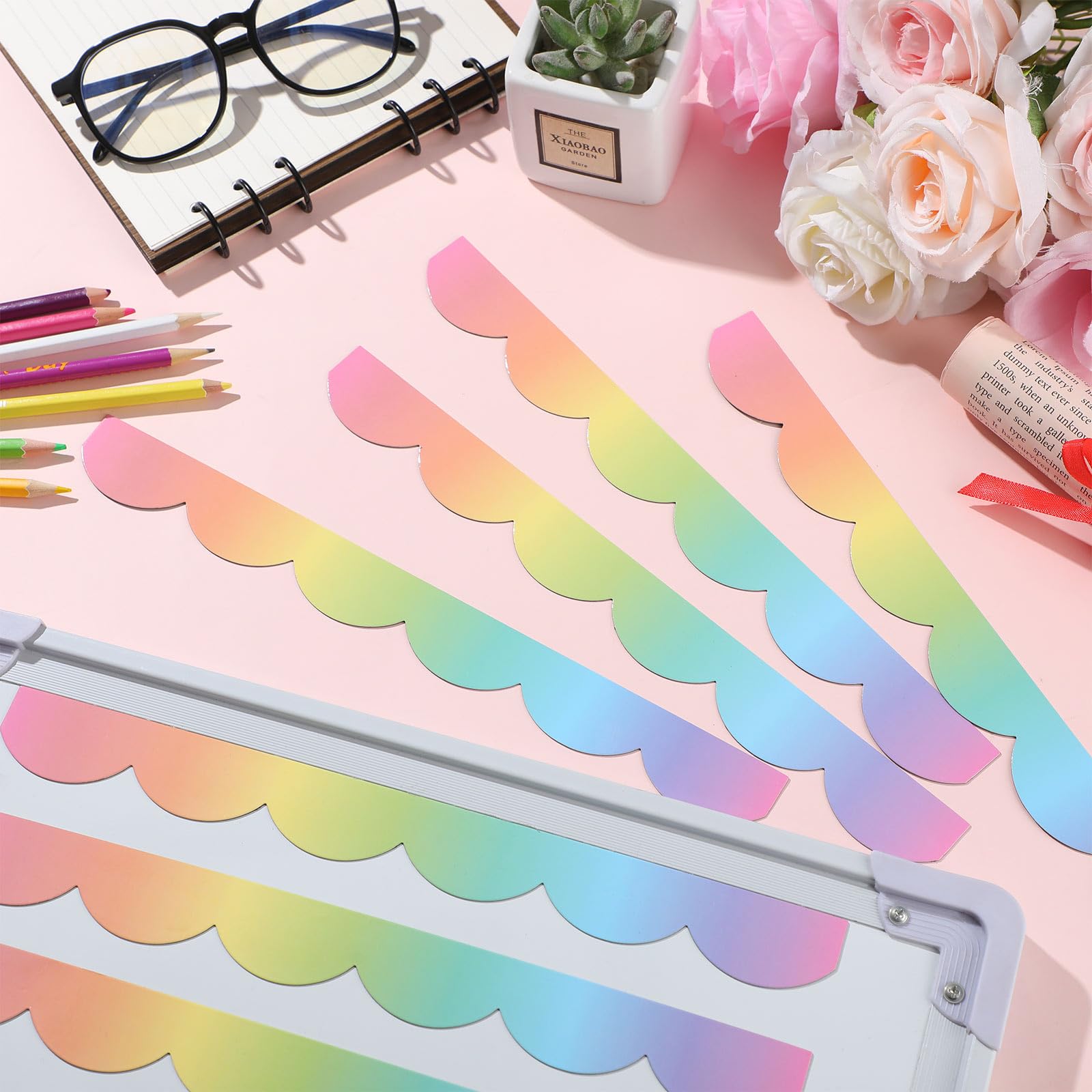 Snapklik.com : 24 Pcs Rainbow Pastel Magnetic Borders For Classroom ...