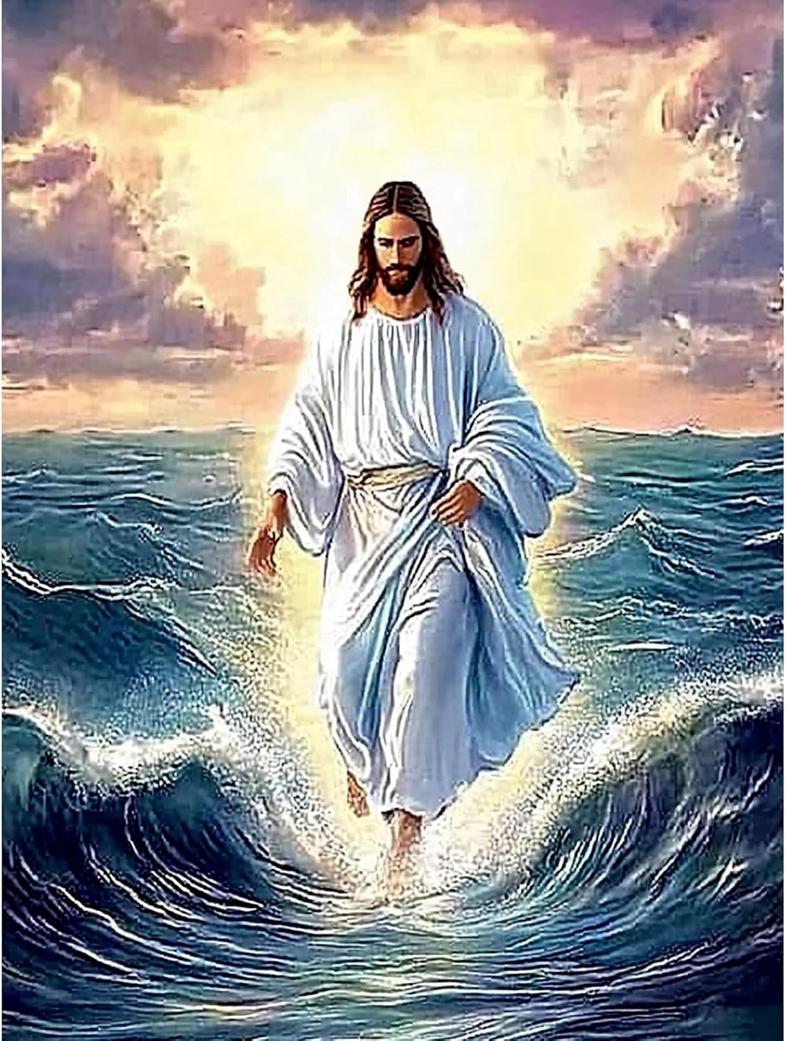Amazon.com: DIYDECORFUN Jesus Walk On Sea Diamond Painting Kits for ...