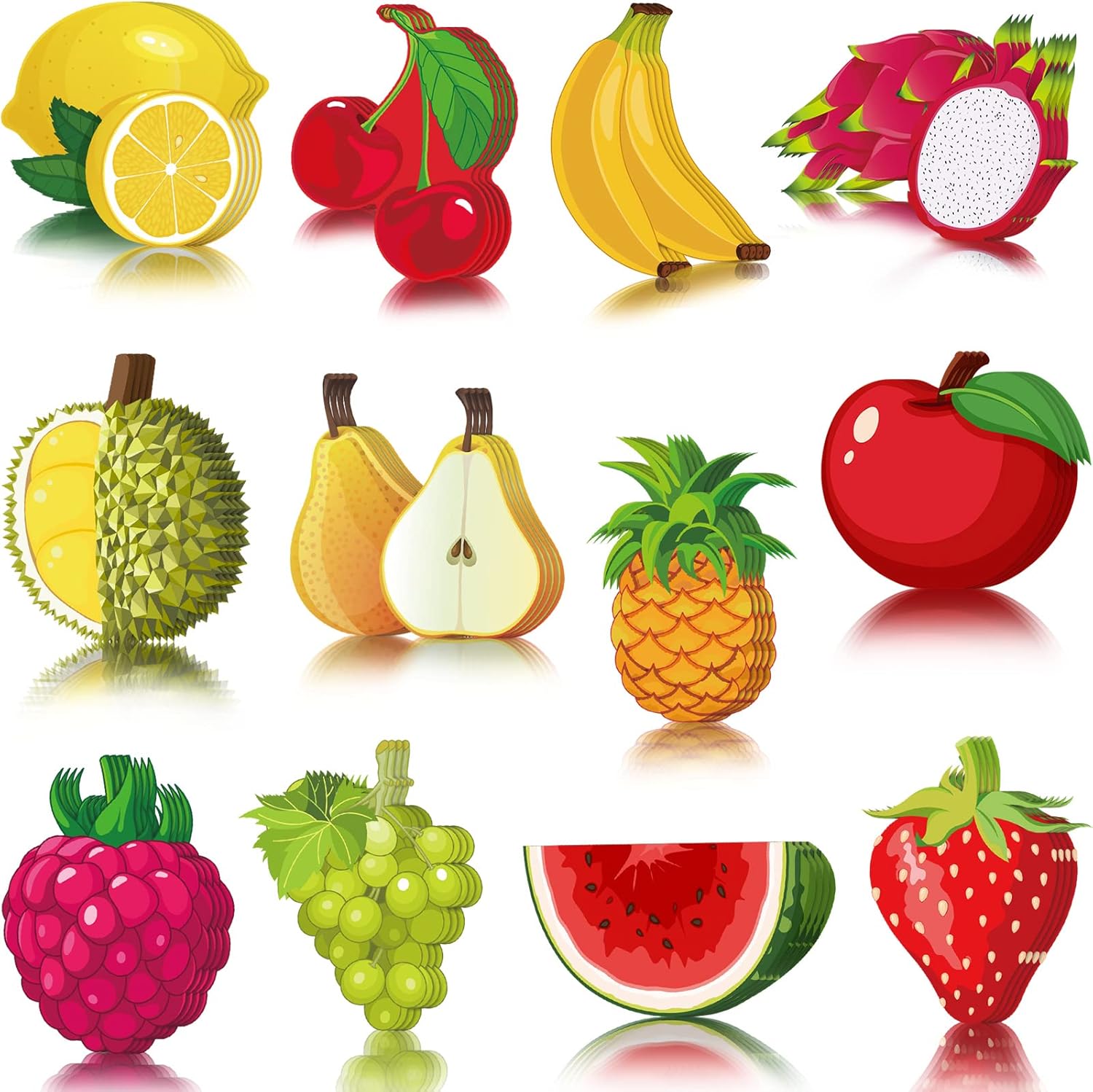 Amazon.com: 48 Pcs Tutti Frutti Party Colorful Fruit Cutouts Lemon ...