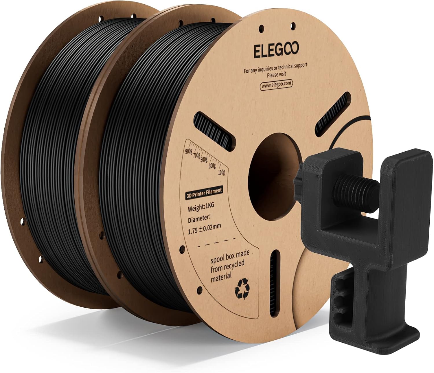 Amazon.com: ELEGOO PLA Filament 1.75mm Black 2kg, 3D Printer Filament ...