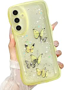 Amazon.com: UEEBAI Wave Butterfly Case for Samsung Galaxy A15 4G/5G Case, Pretty Bling Star ...