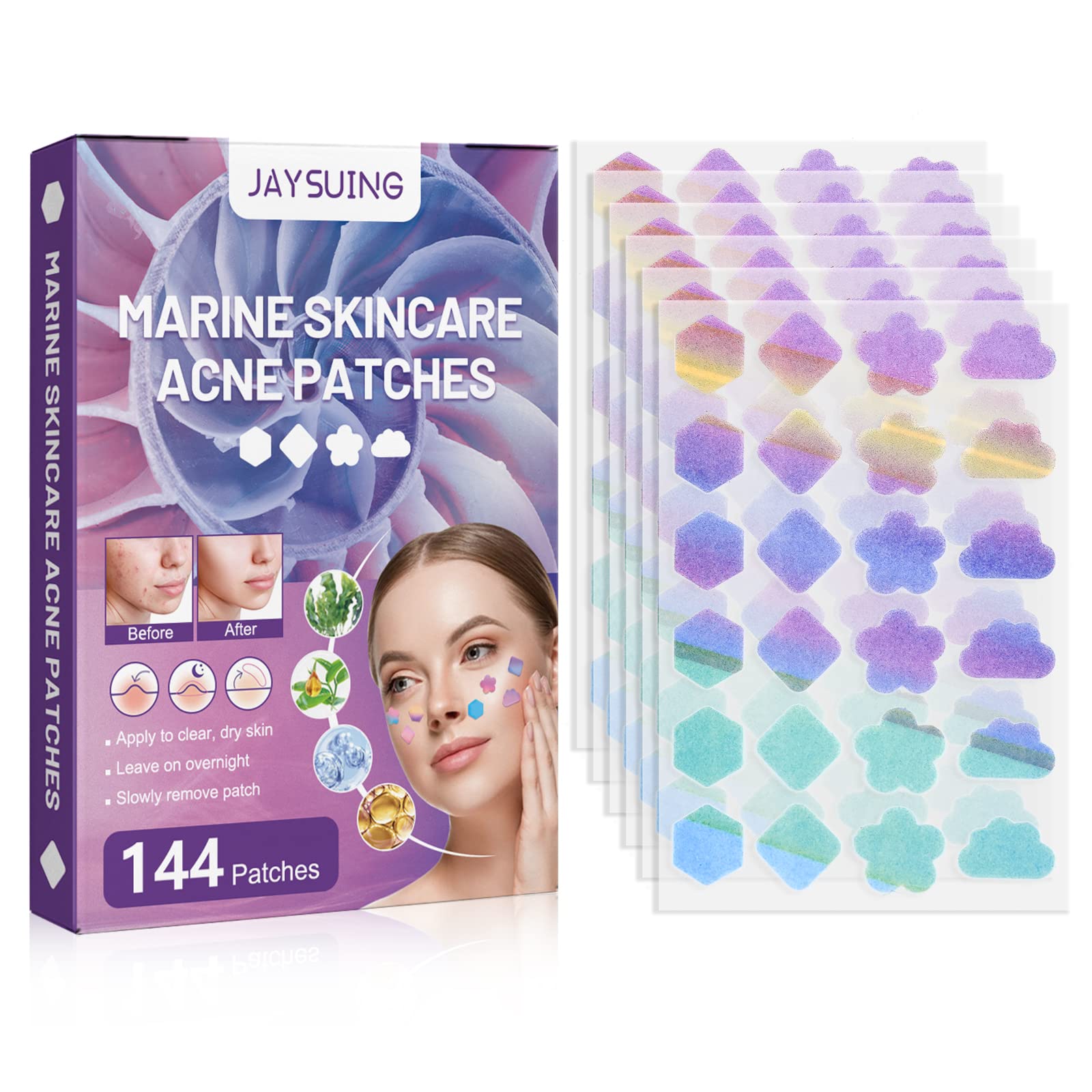 144Pcs Pimple Patches Hydrocolloid Spot Patches Absorbing Acne Patch ...