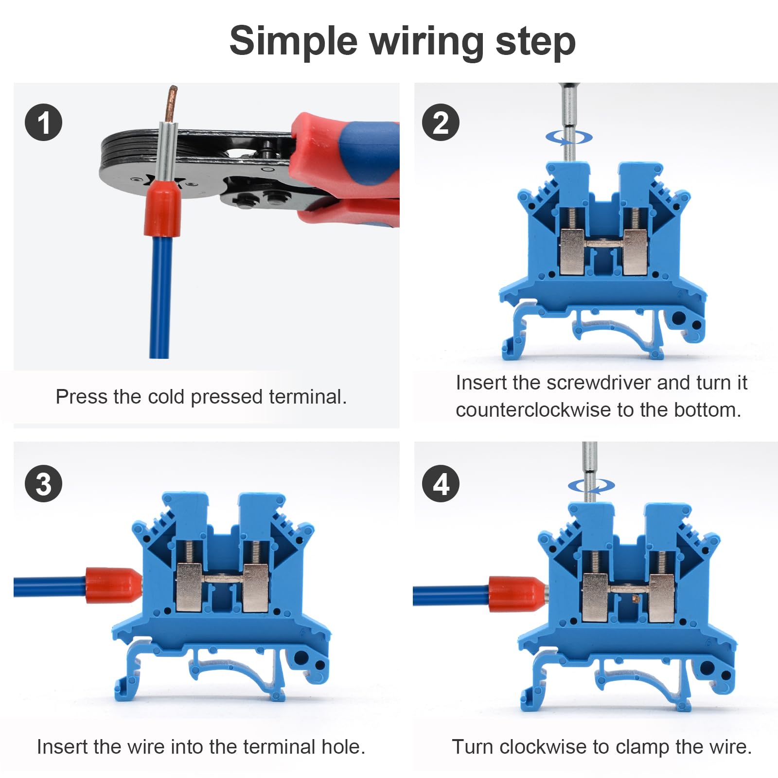 Snapklik.com : Blue UK-2.5B Rail Type Terminal Block Voltage And ...