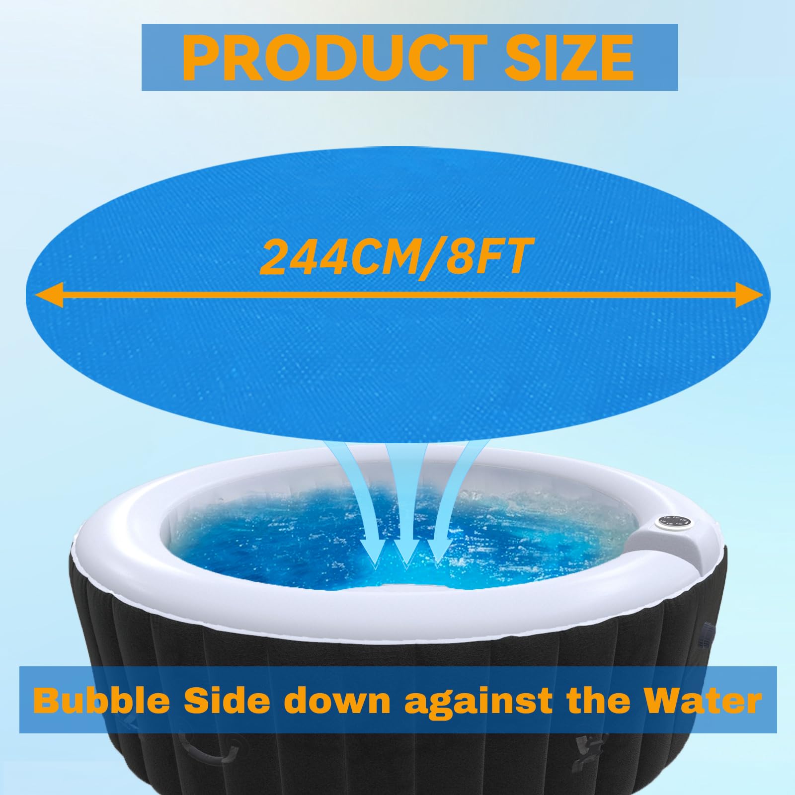 Snapklik.com : Solar Pool Cover,12mil 8 Foot Round Solar Pool Thermal ...