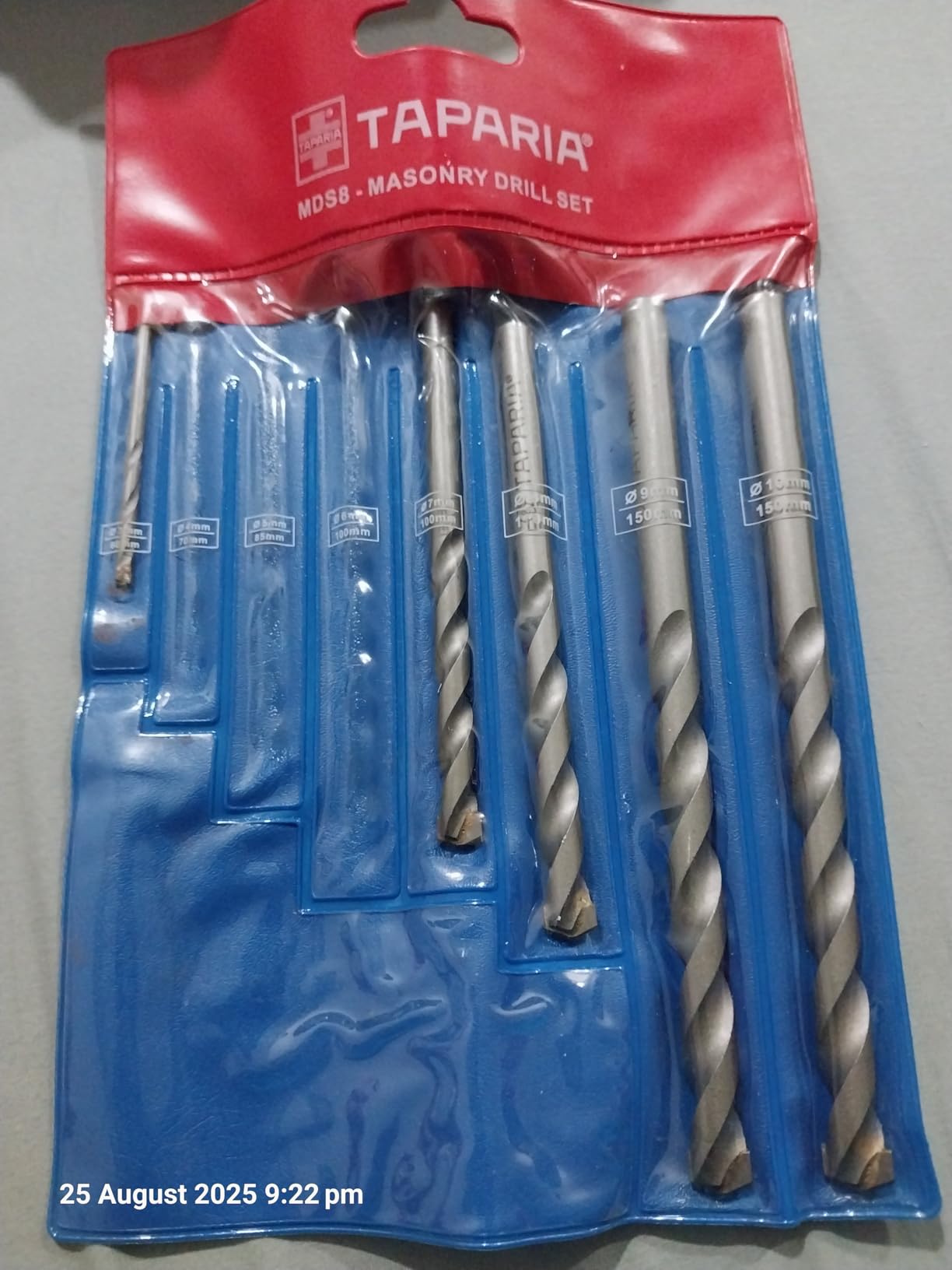 Taparia 8 Pc Parallel Masonary Drill Bit Set - 3Mm,4Mm,5Mm,6Mm,7Mm,8Mm ...