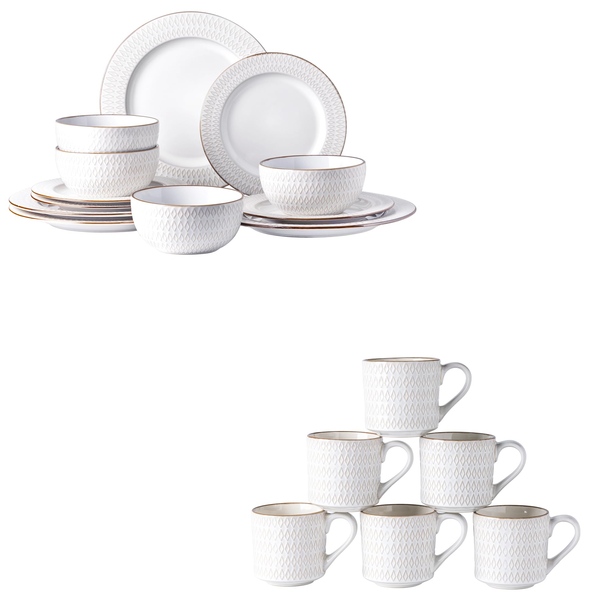 Amazon.com | GBHOME Ceramic Dinnerware Sets and Coffee Mugs 12oz ...
