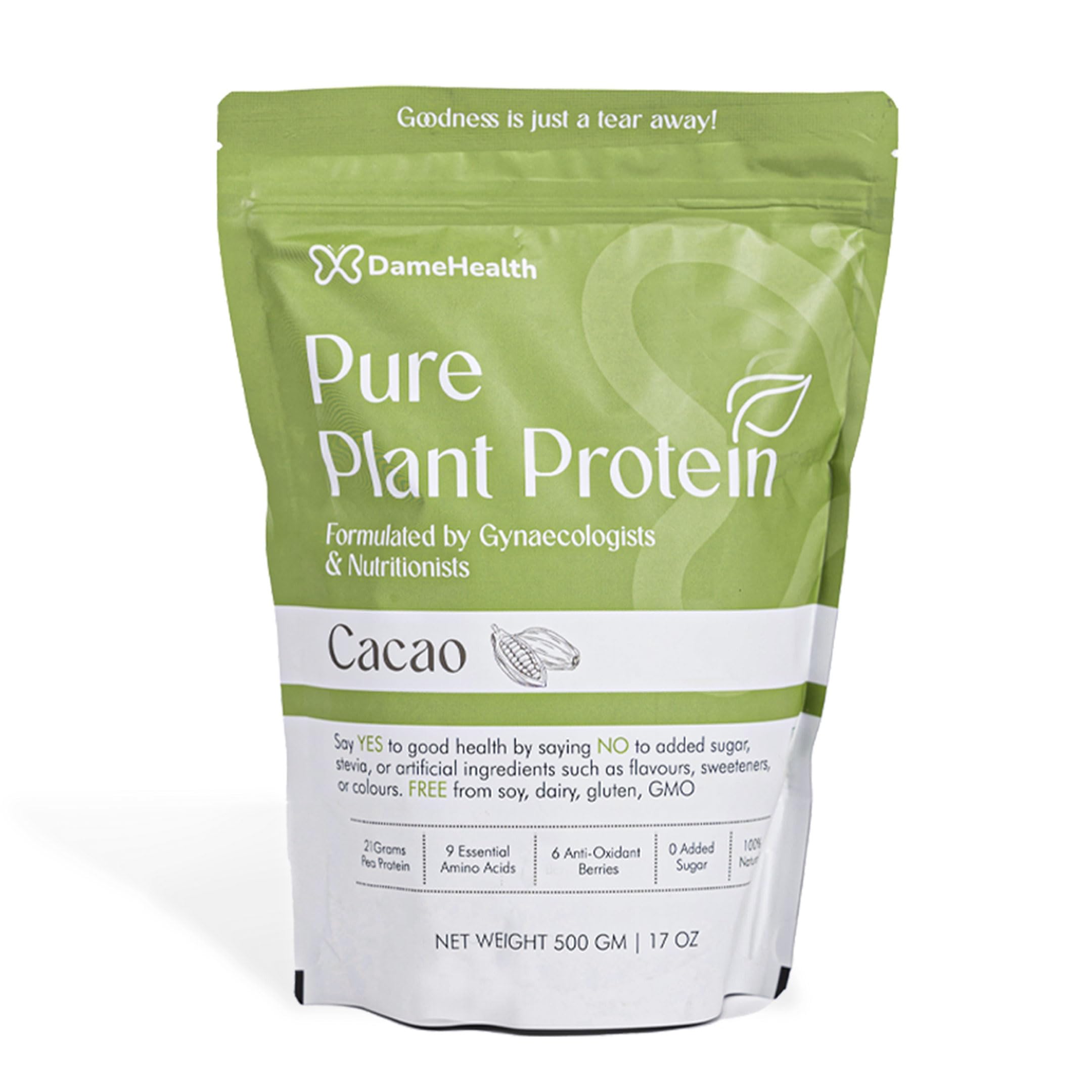 DAME HEALTH Pure Plant Protein| 24 gm Protein| 100% Natural| Pea ...