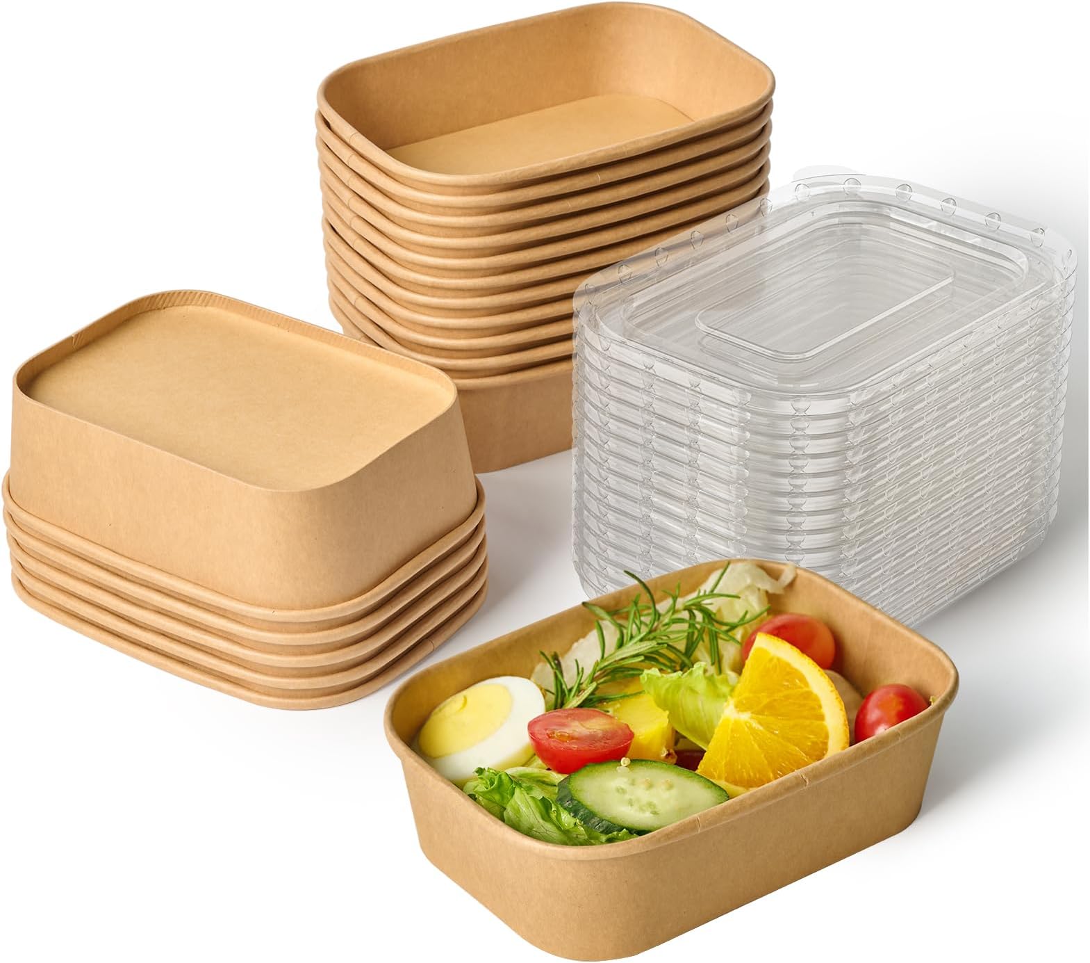 Amazon.com: JOLLY CHEF 50 Pack Paper Food Containers with Lids, 19 oz ...