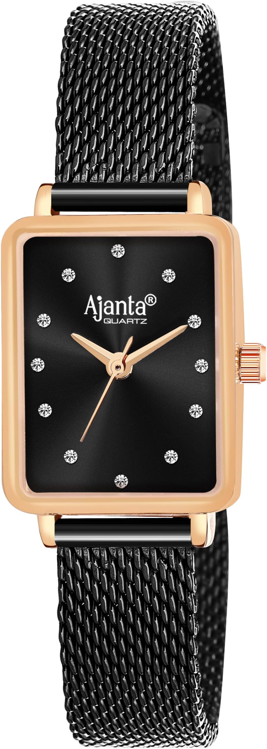 Buy Ajanta Quartz Newly Launched Black - Black Metal Strap Japanese ...