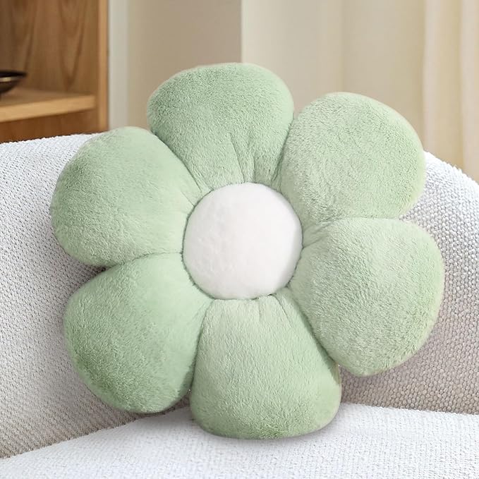 Amazon.com: FIONOUT Green Flower Pillow-Daisy Pillows Decorative Throw ...