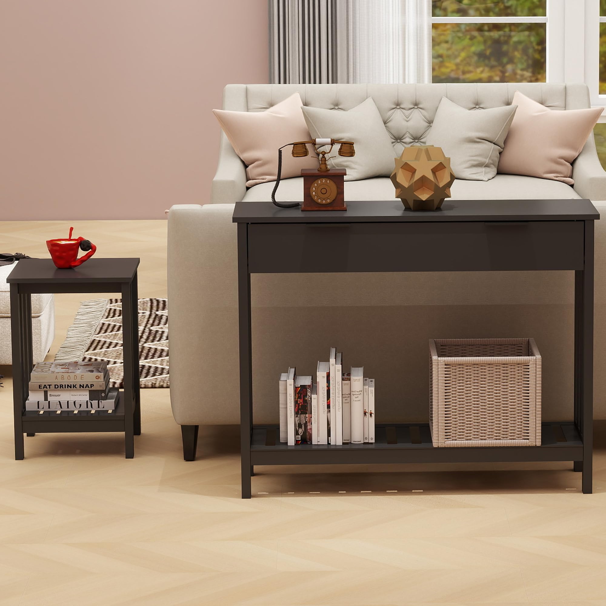 TaoHFE Sofa Side Table and Console Table Furniture Set Console Table ...