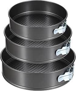 Amazon.com: 3 Pack Removable Springform Cake Pan, Round Nonstick ...