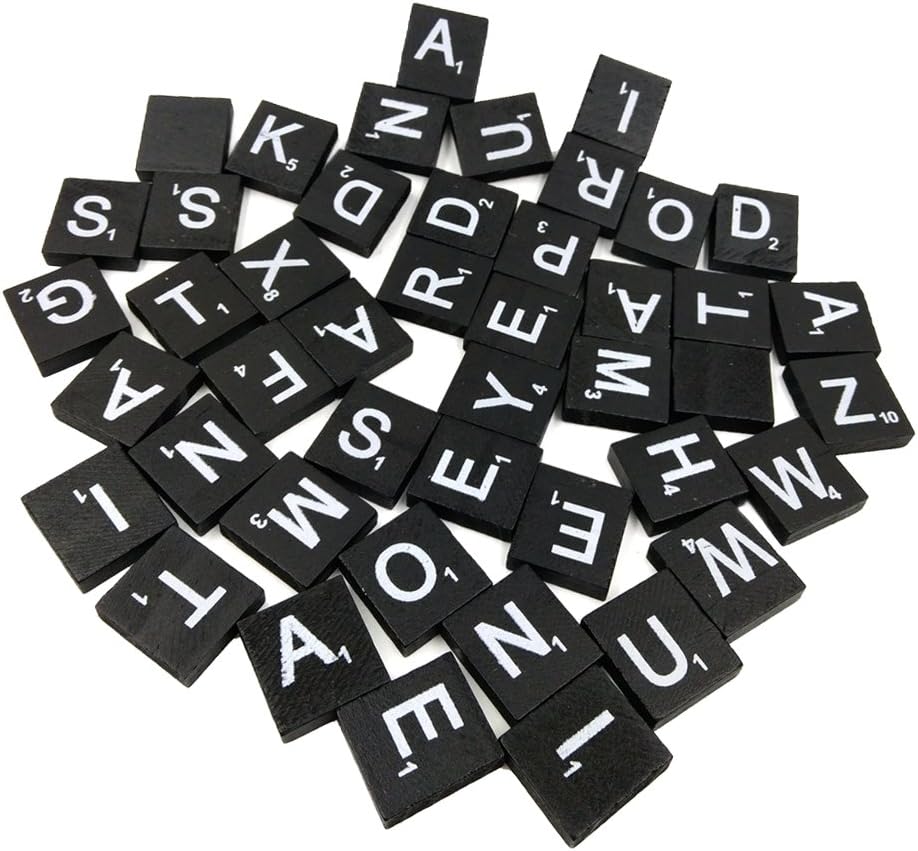 Amazon.com: 100Pcs Wooden Alphabet Tiles Scrabble Replacement Letters ...