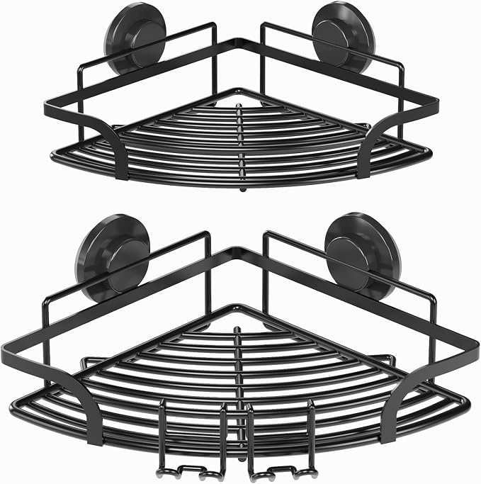 Amazon.com: TAILI Suction Cup Shower Shelves 2 Pack Drill-Free ...