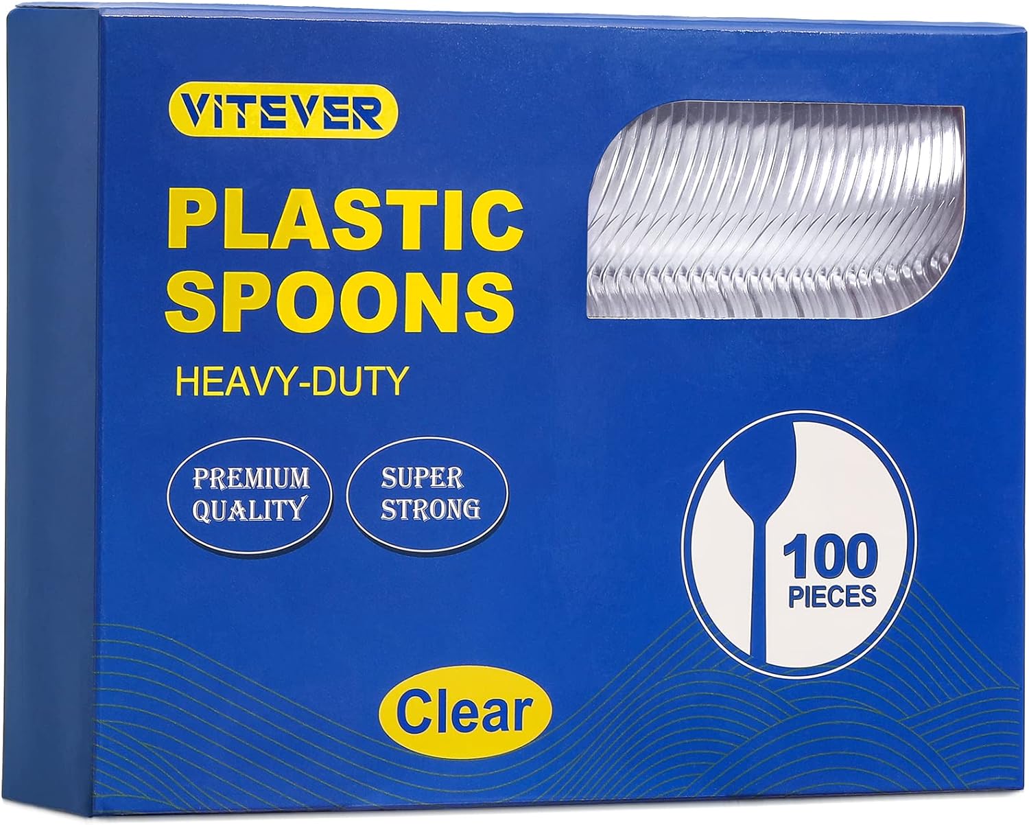 Amazon.com: [100 Count] Heavy Duty Plastic Spoons, Premium Disposable ...